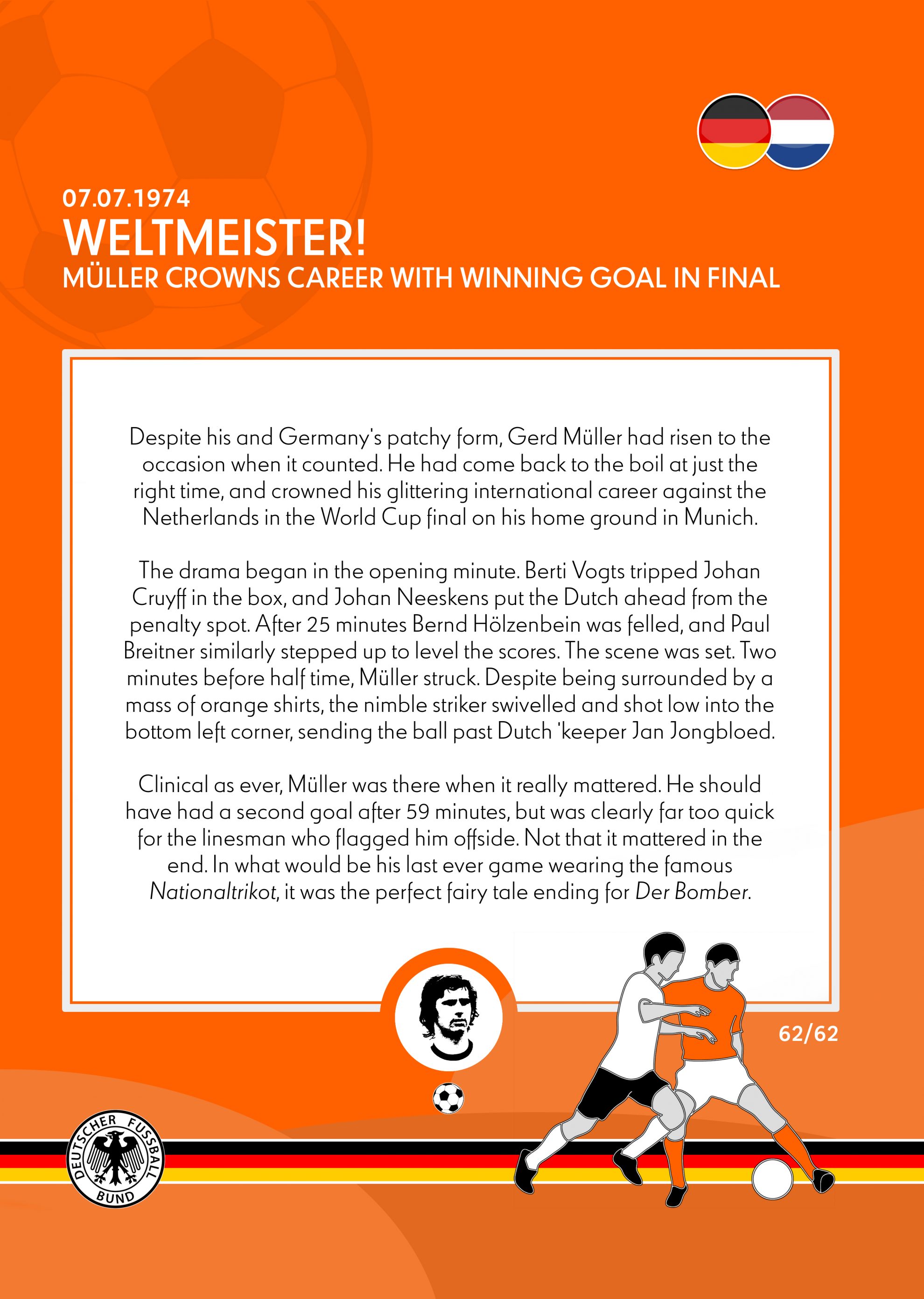 Gerd Müller, “Der Bomber”: 62 Internationals, 68 Goals 1966-1974 ...